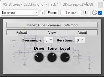 LiveSPICE_TS-9 Diode clipping mod NAM Profile · TONE3000